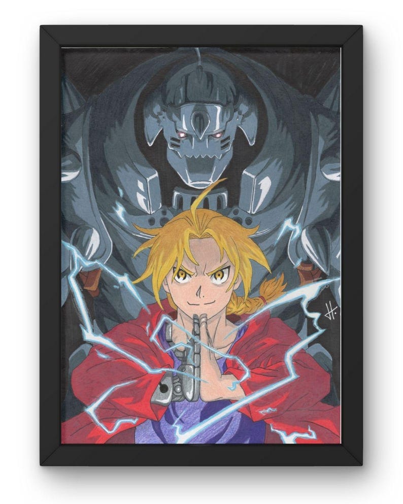 Edward and Alphonse Manga Poster, Art Print, Anime Wall Decor, Digital ...