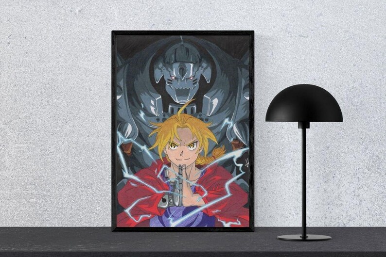 Edward and Alphonse Manga Poster, Art Print, Anime Wall Decor, Digital ...