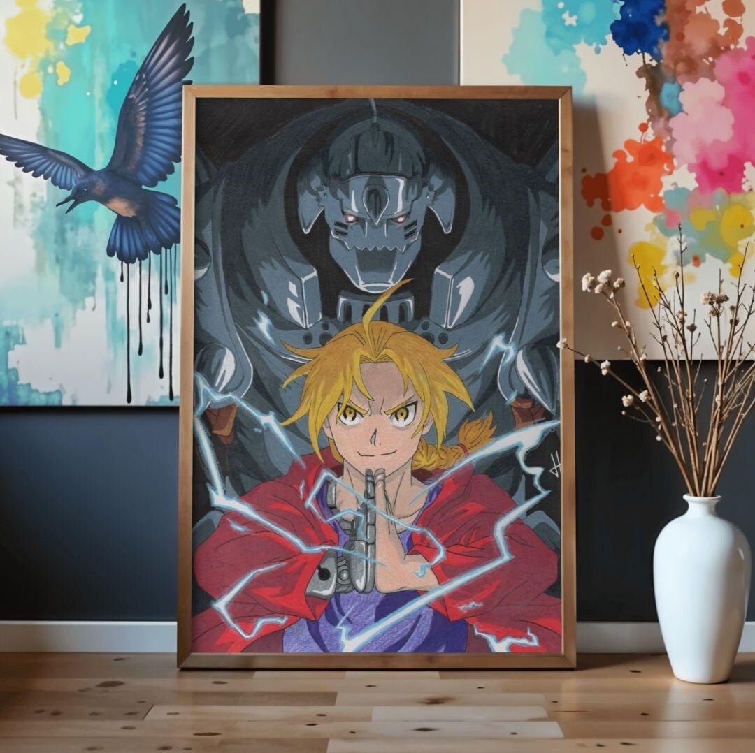 Edward and Alphonse Manga Poster, Art Print, Anime Wall Decor, Digital ...