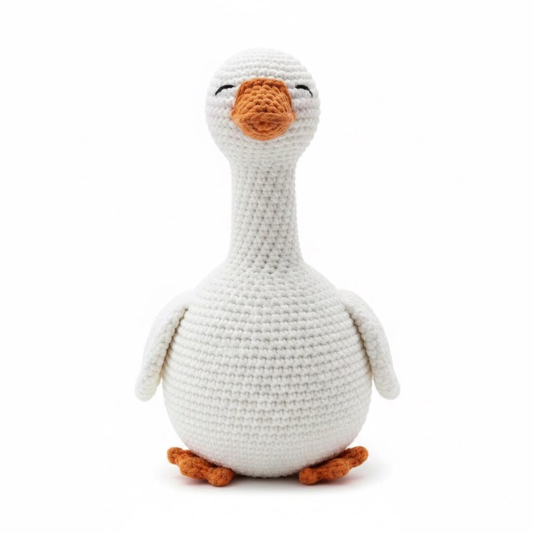 Crochet Goose Plush Pattern PDF, Big Soft Amigurumi Bird Toy, Long Neck ...