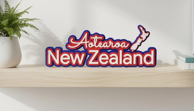 Aotearoa New Zealand Sign: Three-dimensional Map Decor, Kiwi Pride Gift ...