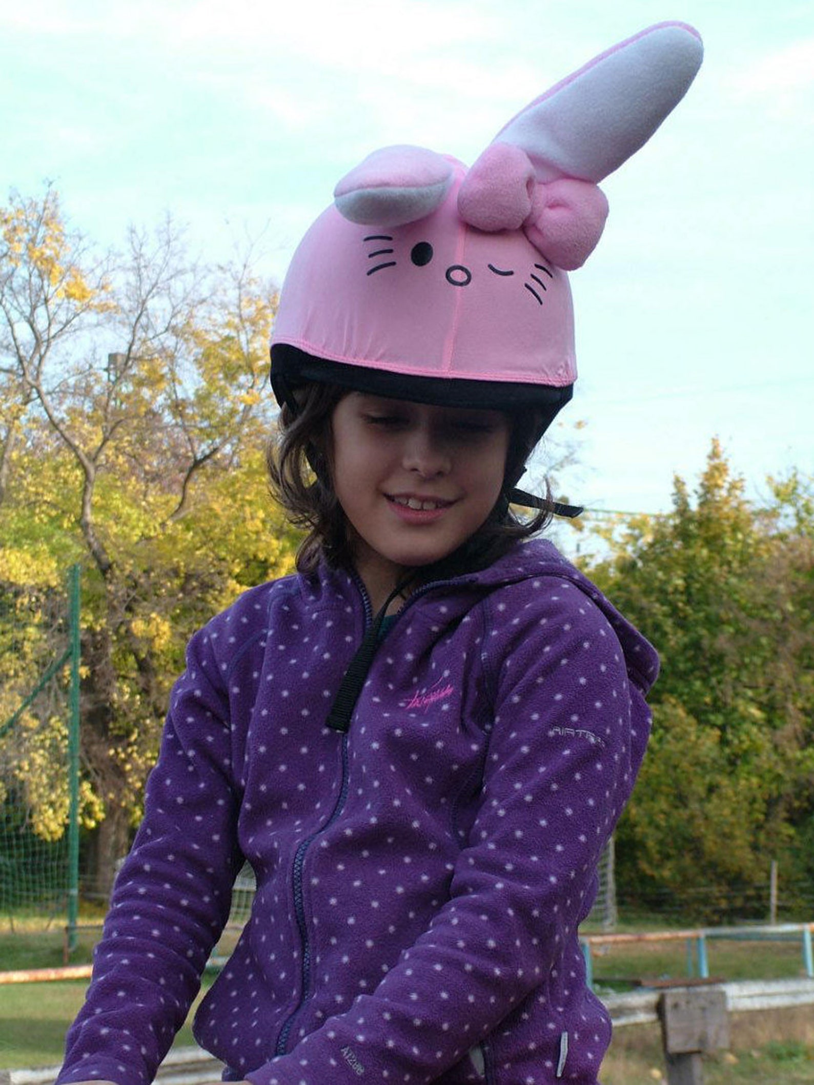 Kitty Bunny Kid Size Ski Helmet Cover, Snowboard Helmet Cover, Bike ...
