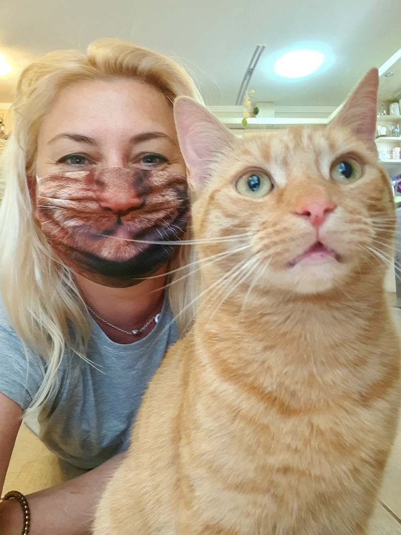 Red Tabby Kitten Helmet Cover and Face Mask, Ski Helmet Cover, Bikers ...