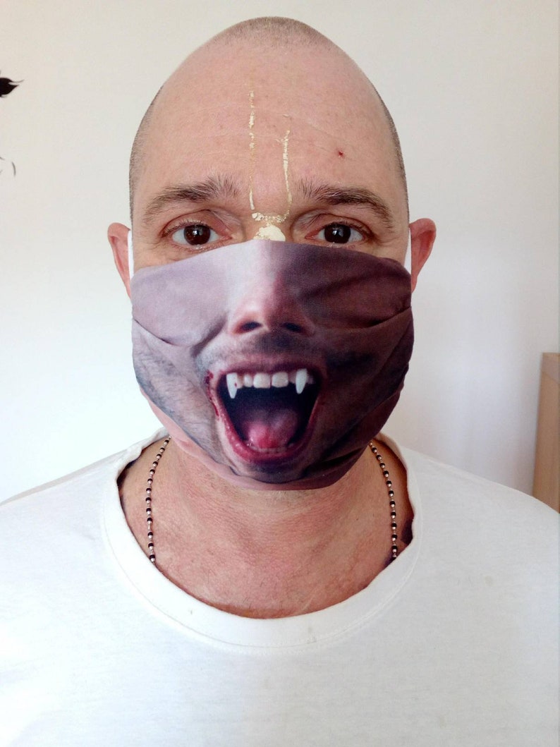 Vampire Face Mask for Halloween Creepy Face Mask Men | Etsy