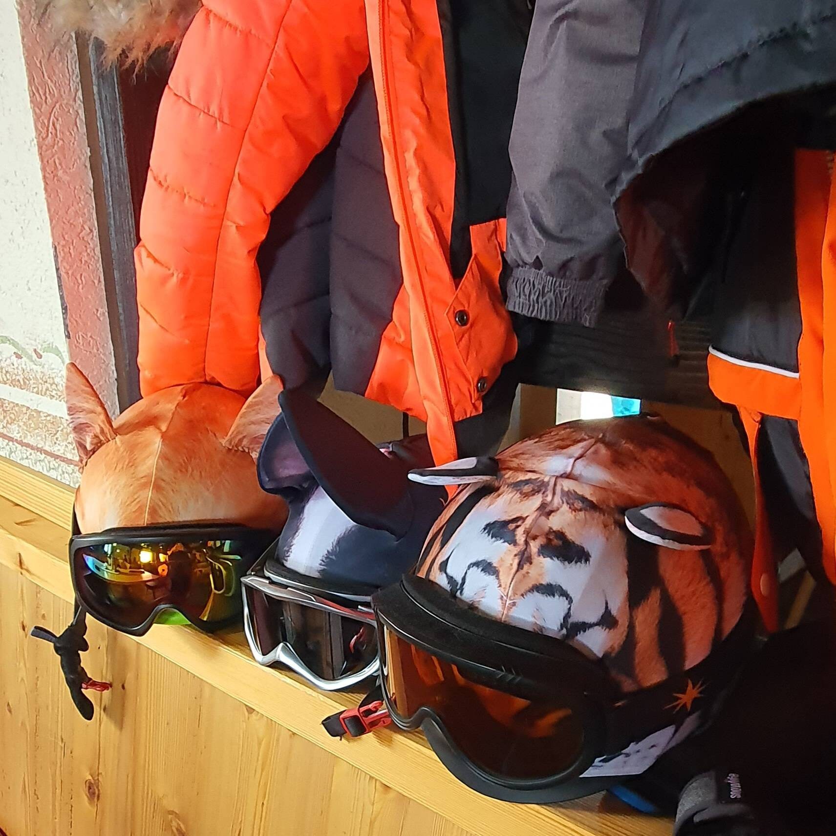 Red Tabby Kitten Helmet Cover and Face Mask, Ski Helmet Cover, Bikers ...