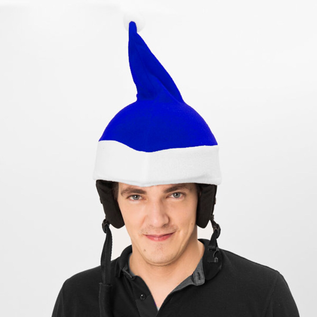 Blue Santa Helmet Cover Christmas Gift for Biker - Etsy