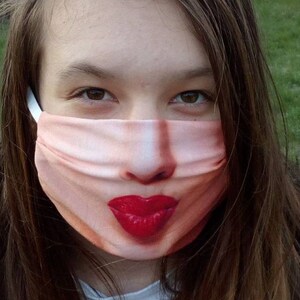 Valentine's Day Gift for Her, Lips Face Mask Adults, Kiss Face Mask ...