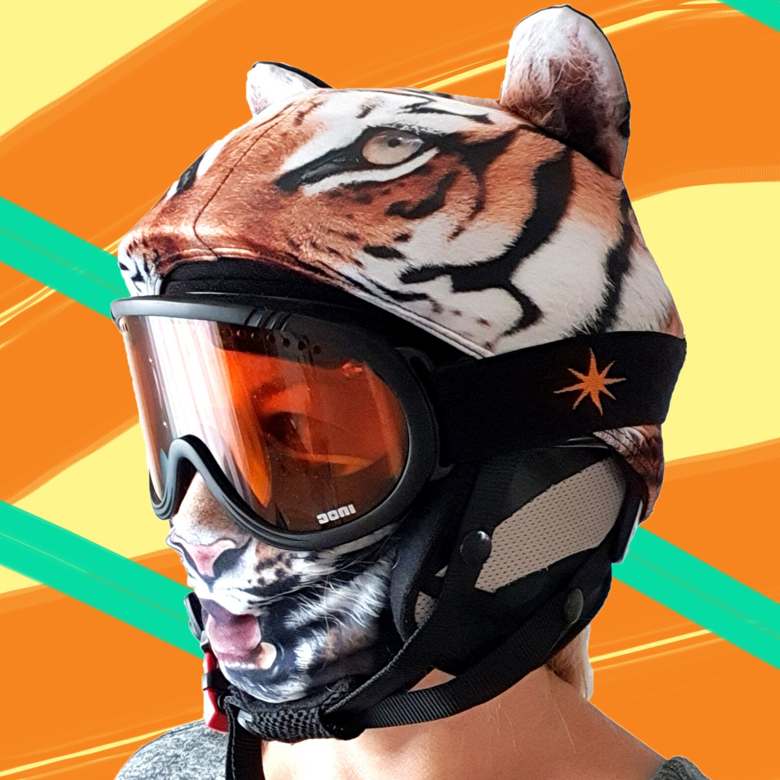 Tiger Helmet Cover and Face Mask Ski Helmet Cover Bikers | Etsy