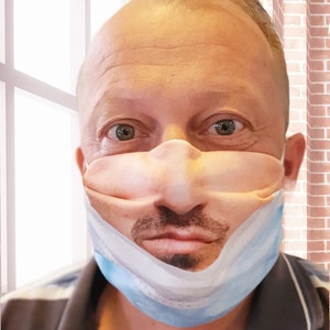 Fake Face Mask for Man, Funny Incorrect Face Mask Wearing Nose Out ...