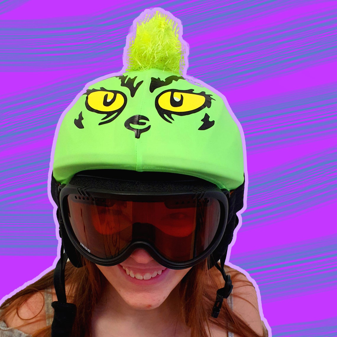 Grinch Ski Helmet Cover, Snowboard Helmet Cover, Bike Cycling Helmet ...