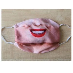 RADIANT SMILE WOMAN Face Mask, Funny Face Mask With Filter Pocket and ...