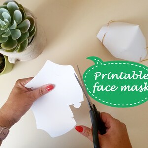 Disposable Self Care Face Mask Pattern, Printable Face Mask, Foldable ...