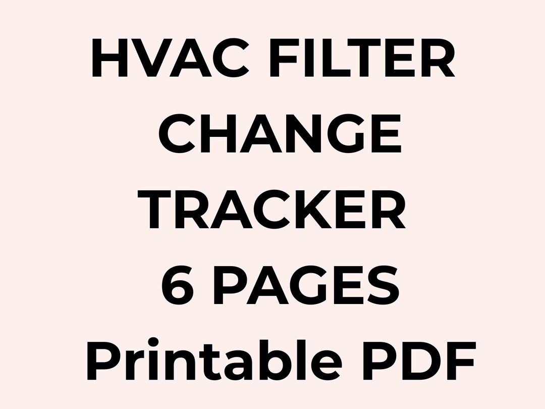 HVAC Filter Replacement Log Printable | Airfilter Change Tracker ...