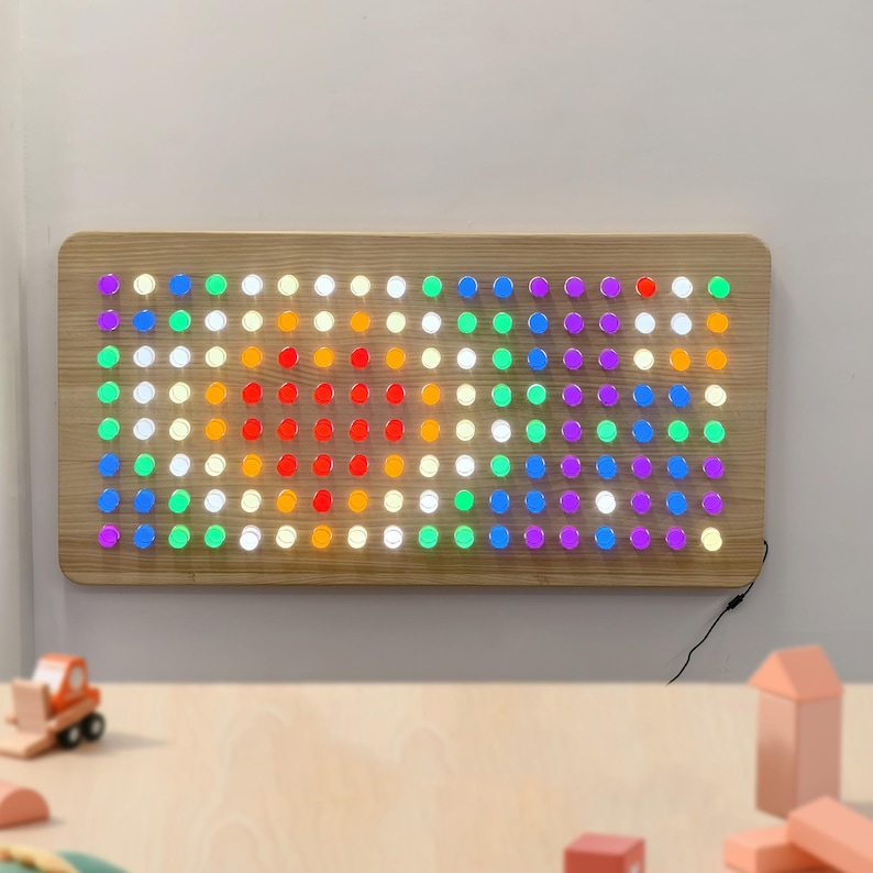 Giant Sensory Light Peg Board Montessori Wall Toy for Autism ADHD Large ...