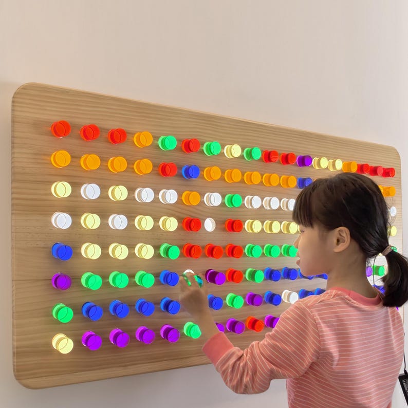 Giant Sensory Light Peg Board Montessori Wall Toy for Autism ADHD Large ...