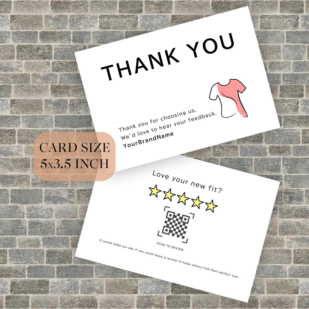 Printable Package Insert for Orders, Modern Clothing Brand Note, Small ...
