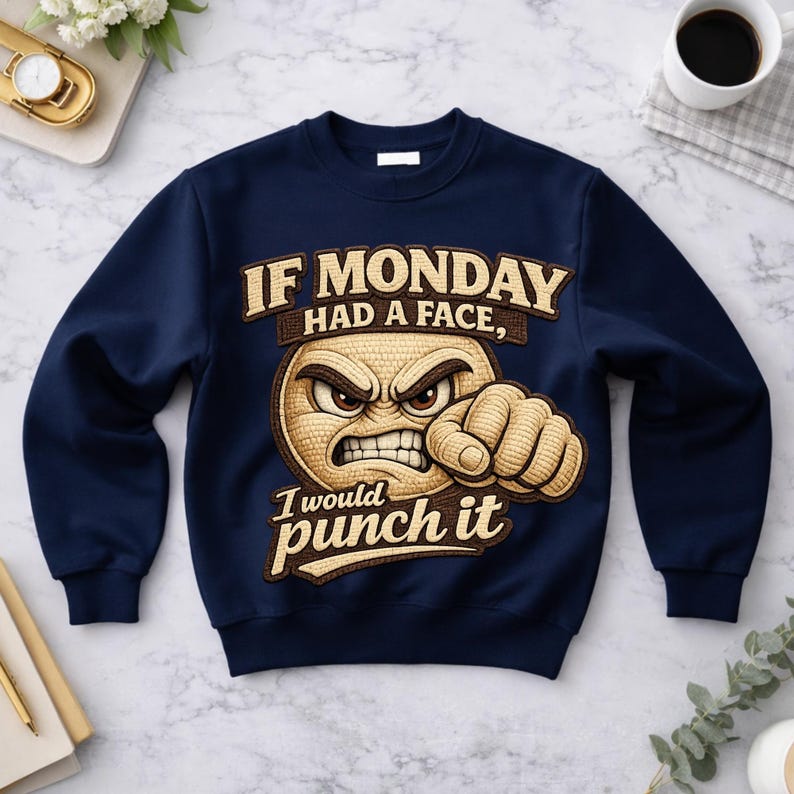 If Monday Had A Face PNG | Funny Quote Sublimation Design | Mental ...