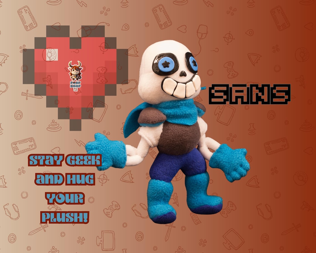 Underswap Sans Plush, Undertale Indi Game Character, OOAK Handmade ...