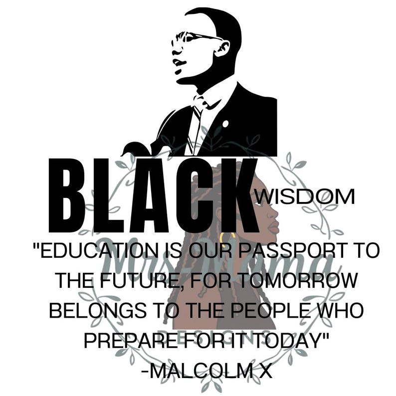 Malcolm X-png-black Wisdom-black History Month - Etsy