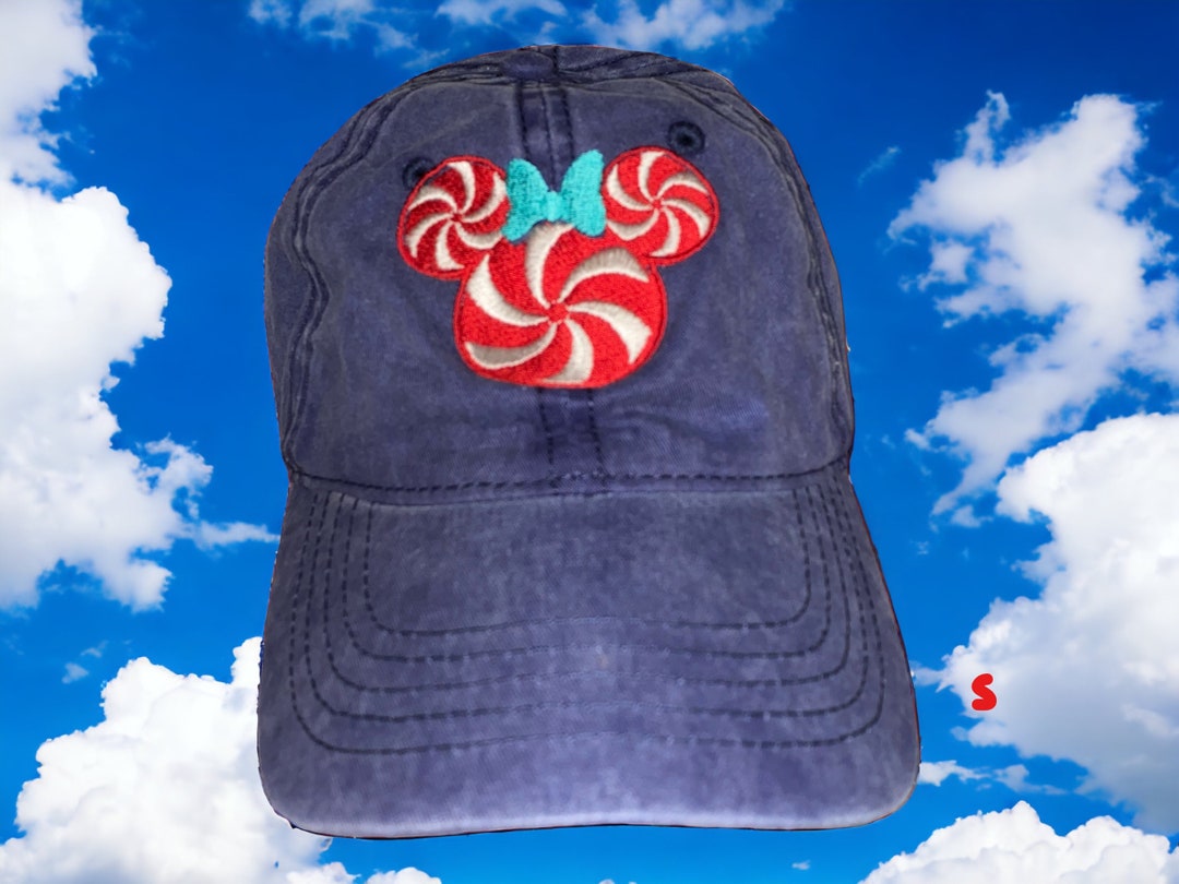 Bestickte Maus Peppermint Baseball Cap: Distressed Denim Blue - Etsy ...