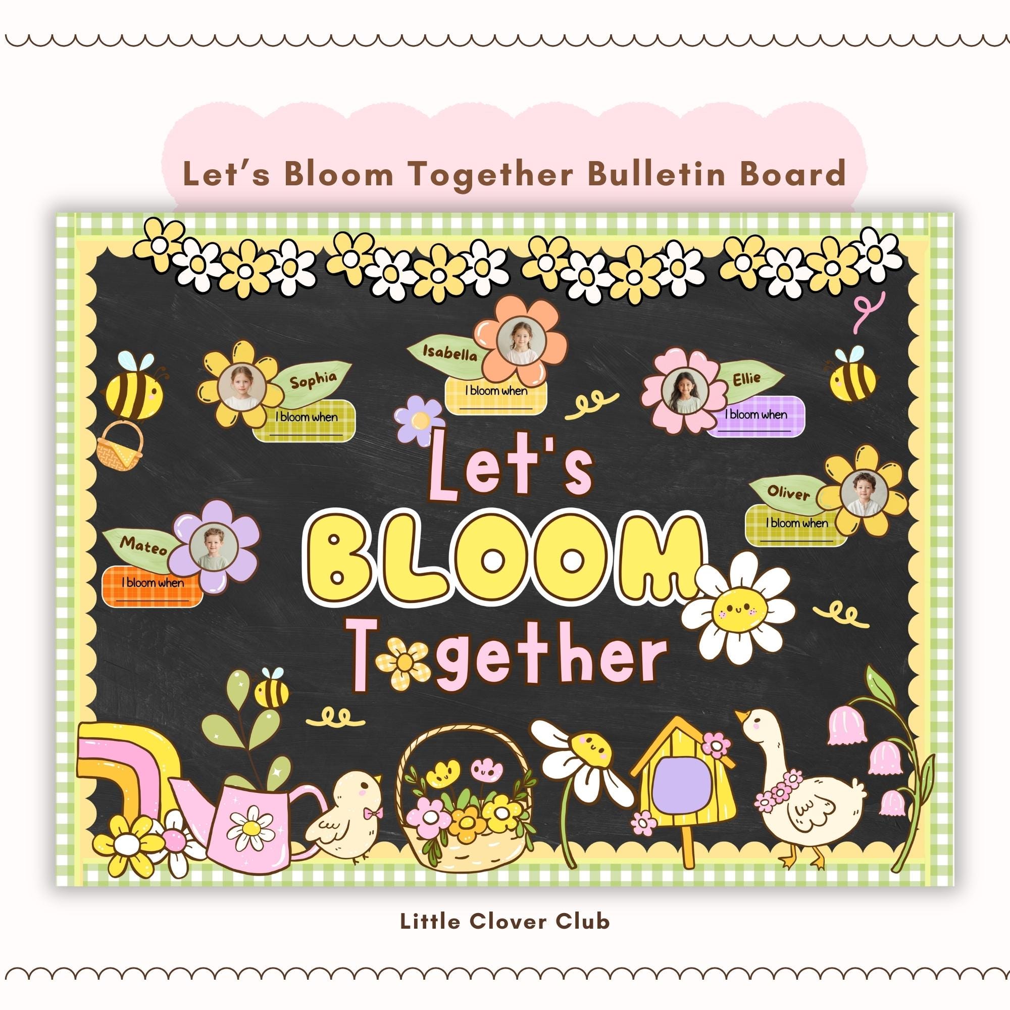 Spring Bulletin Board Kit Printable – SEL Classroom Decorㅣeditable Name ...