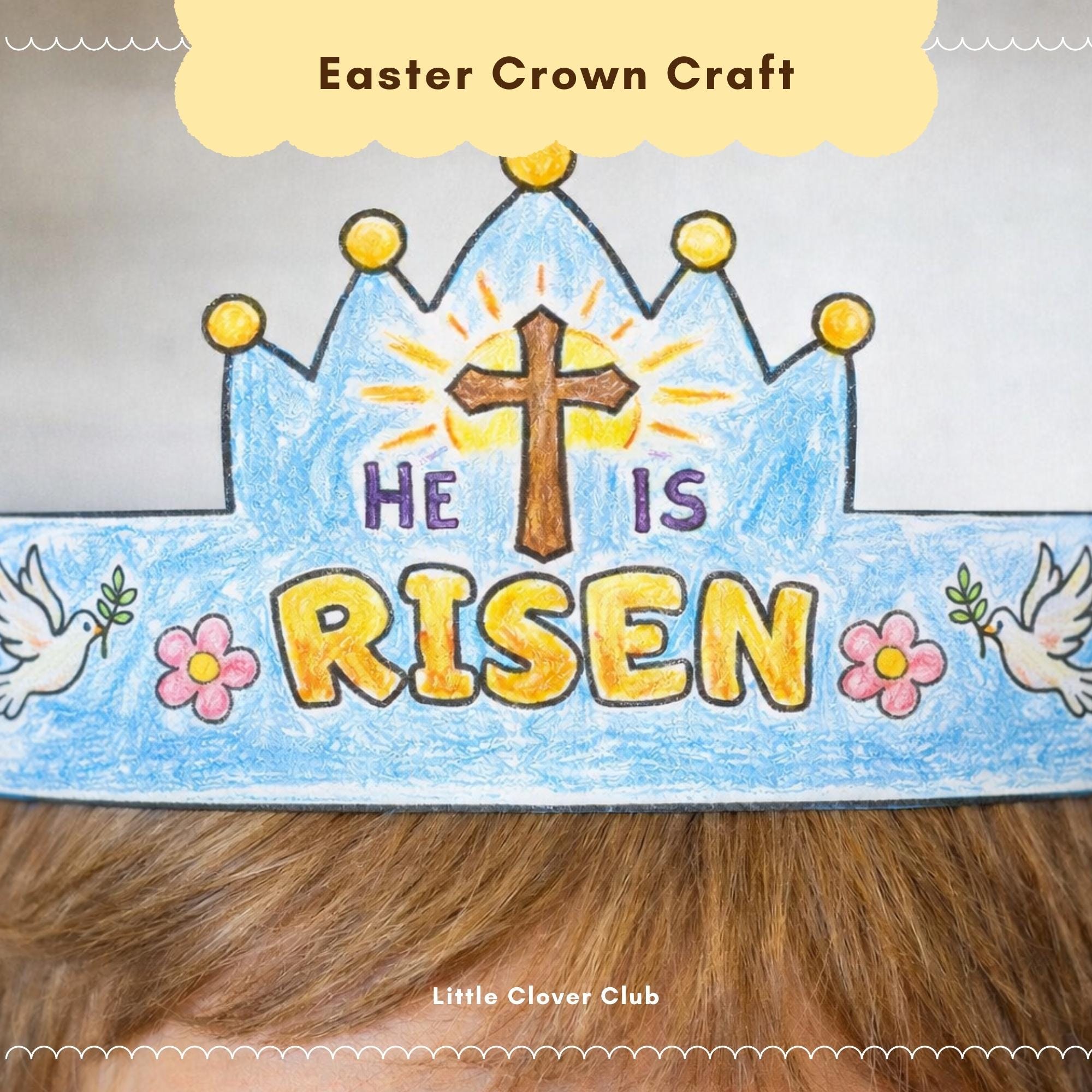 He is Risen Crown Craft | Easter Sunday School Printable PDF ...