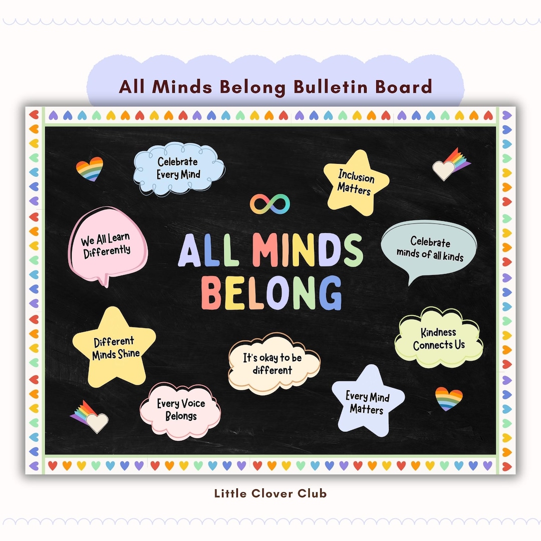 Autism Acceptance Bulletin Board Kit L All Minds Belong L Inclusive ...