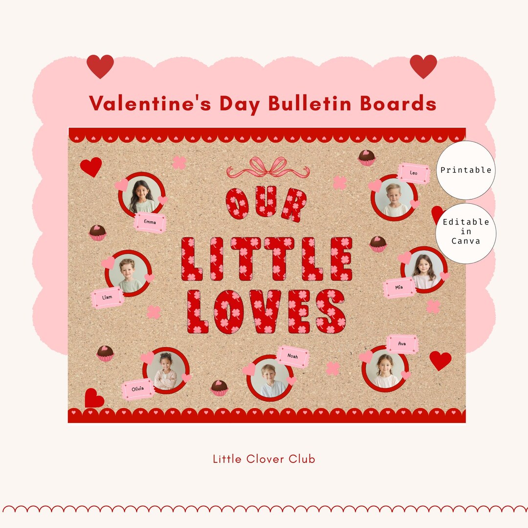Valentines Day School Bulletin Boards Printable Kit L Valentines Day ...
