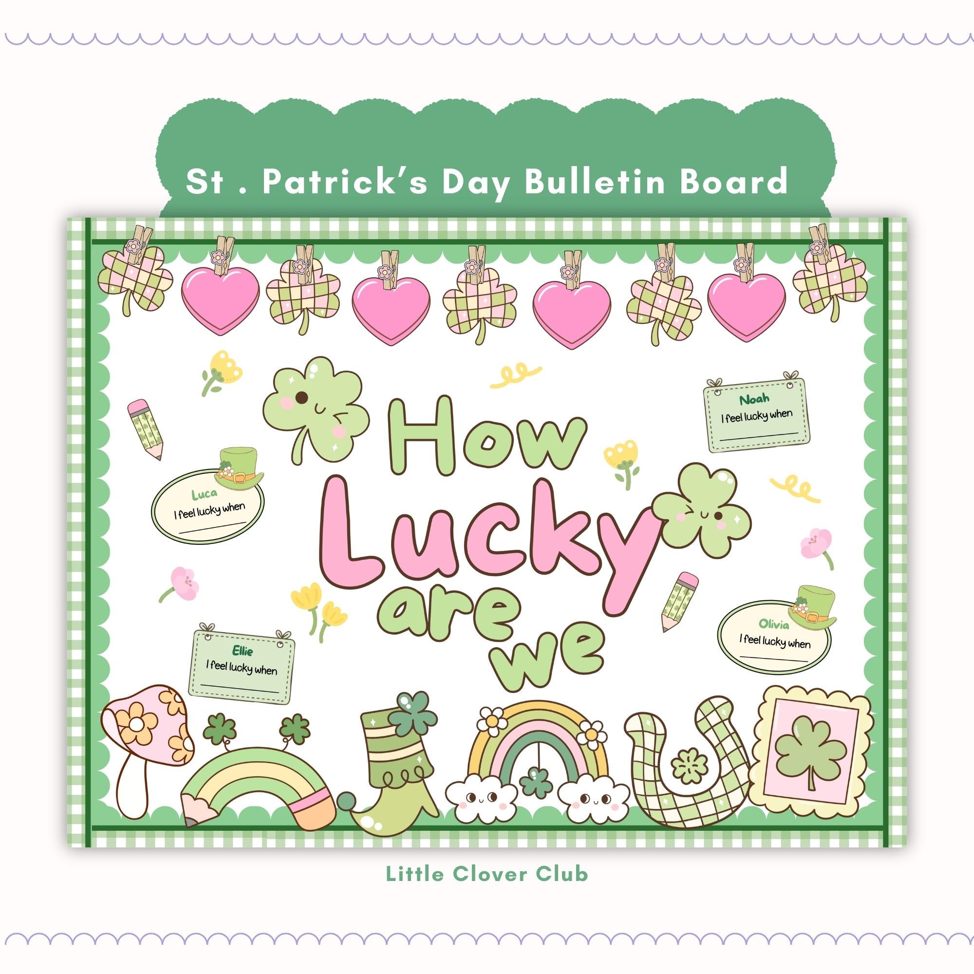 St Patricks Day Bulletin Board Kit | How Lucky Are We Classroom Decor ...