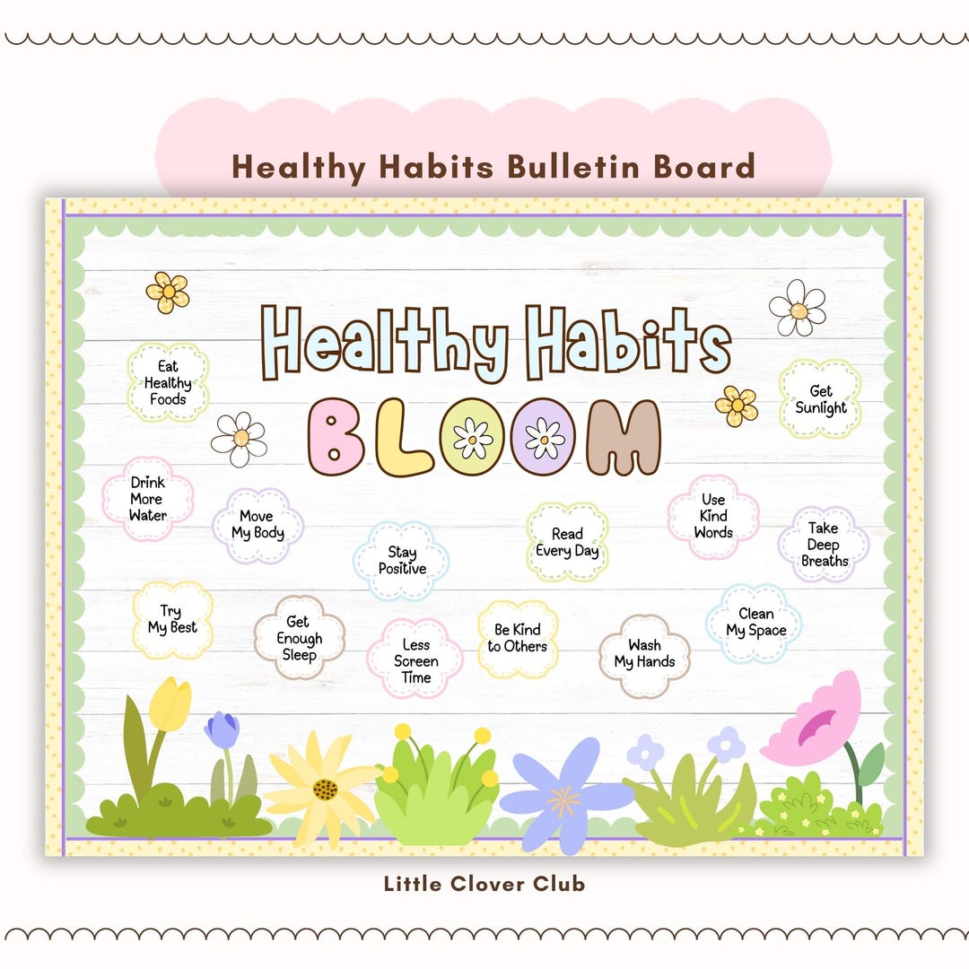 Healthy Habits Bulletin Board | Spring SEL Classroom Decor | Social ...