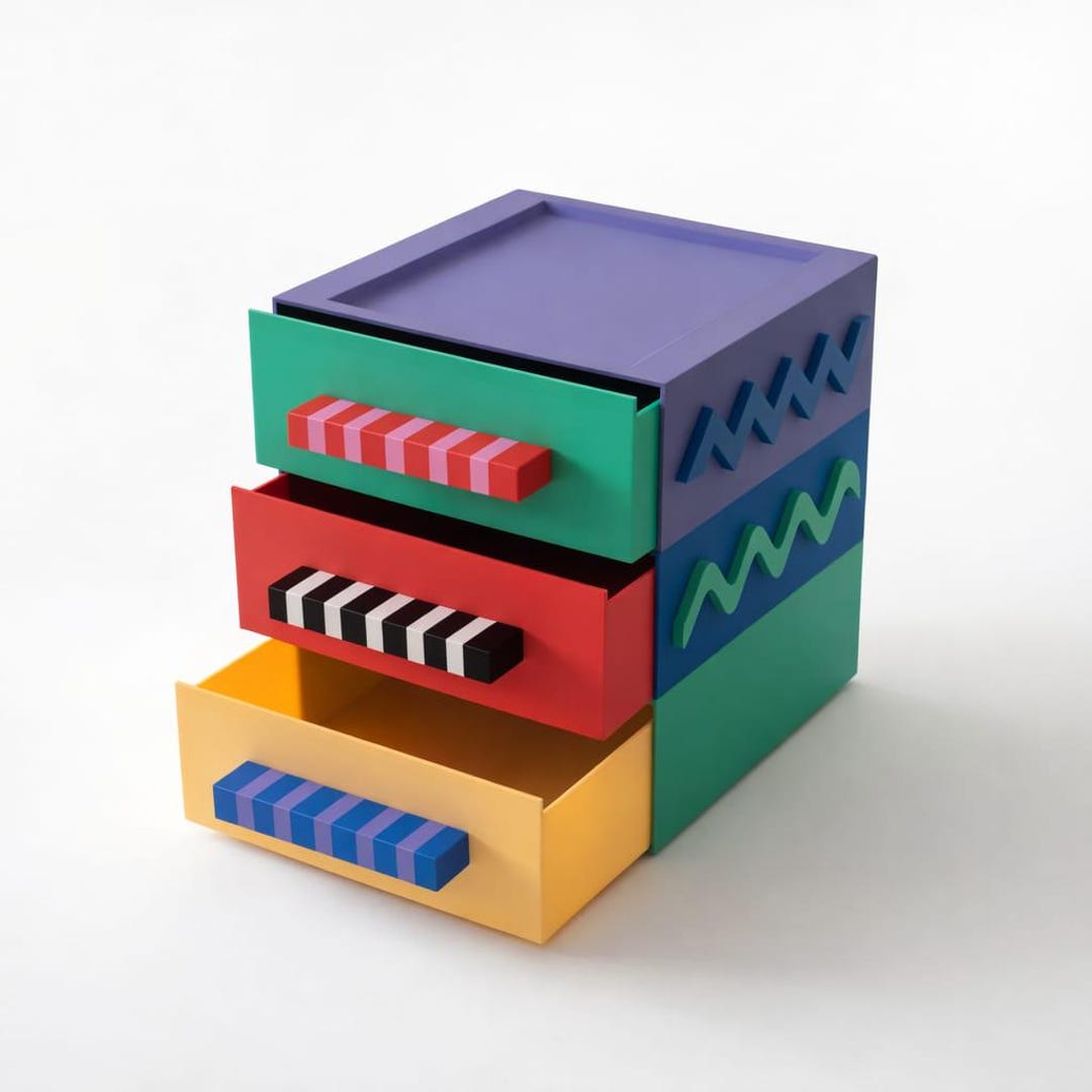 Memphis Style Stackable Desk Organizer | Drawer Box - Etsy