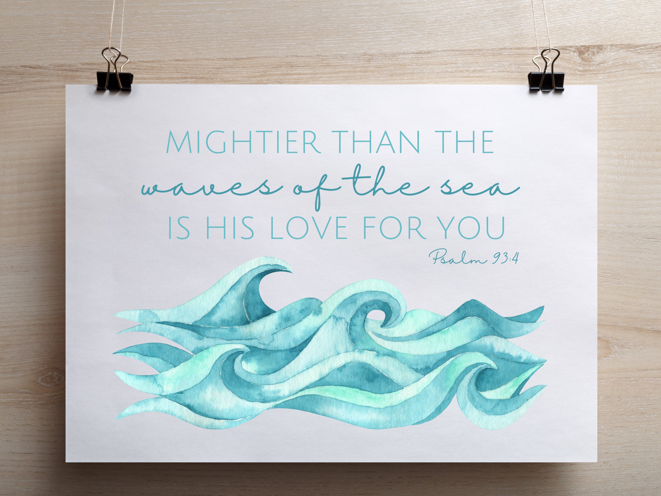 Nautical Scripture Wall Art, Mightier Than the Waves of the Sea is His ...