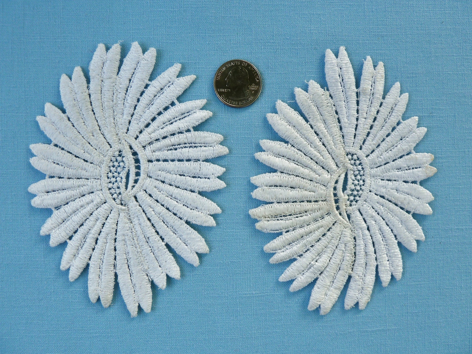 Bridal White Upscale Lace Flower Applique - Set of 2 - Etsy