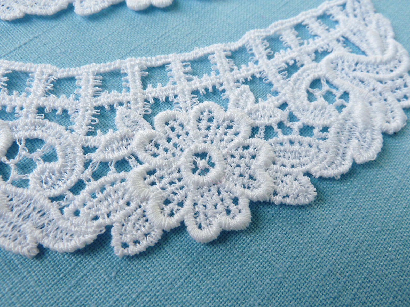 Bridal White Lace Applique With Floral Pattern - Set of 2 - Etsy