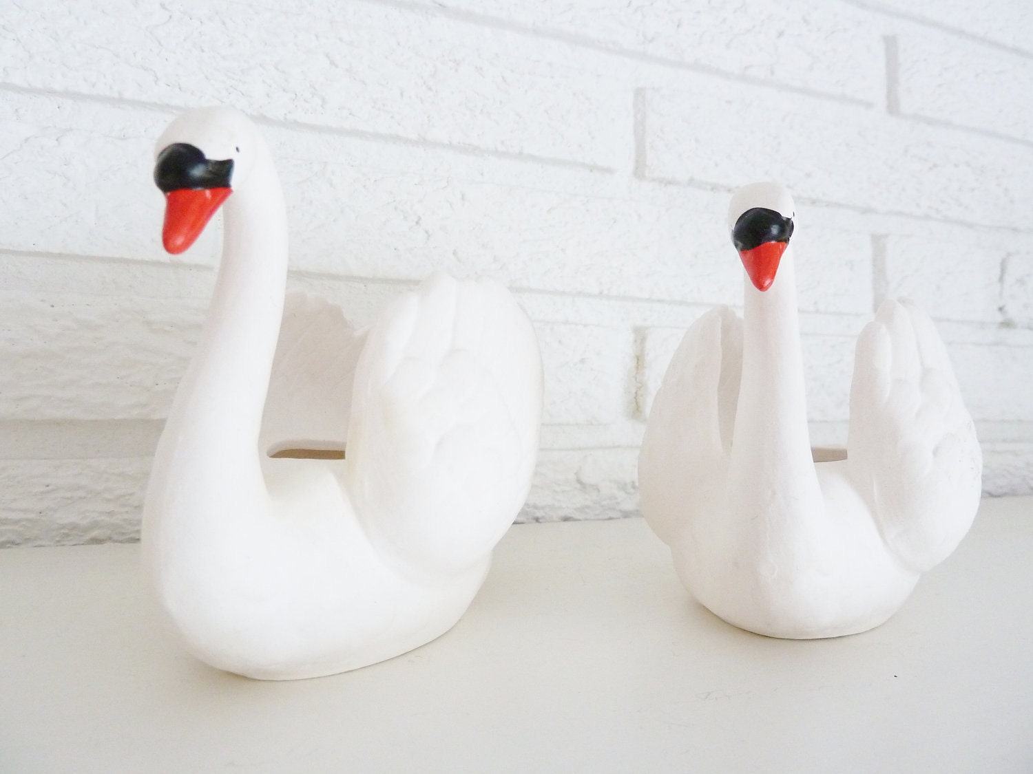 Boston Garden Swans Goebel White Bisque Figurine Wedding Centerpiece ...