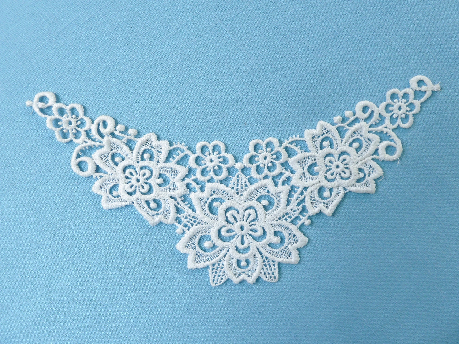 Bridal White Upscale Lace Applique With Floral Pattern - Etsy