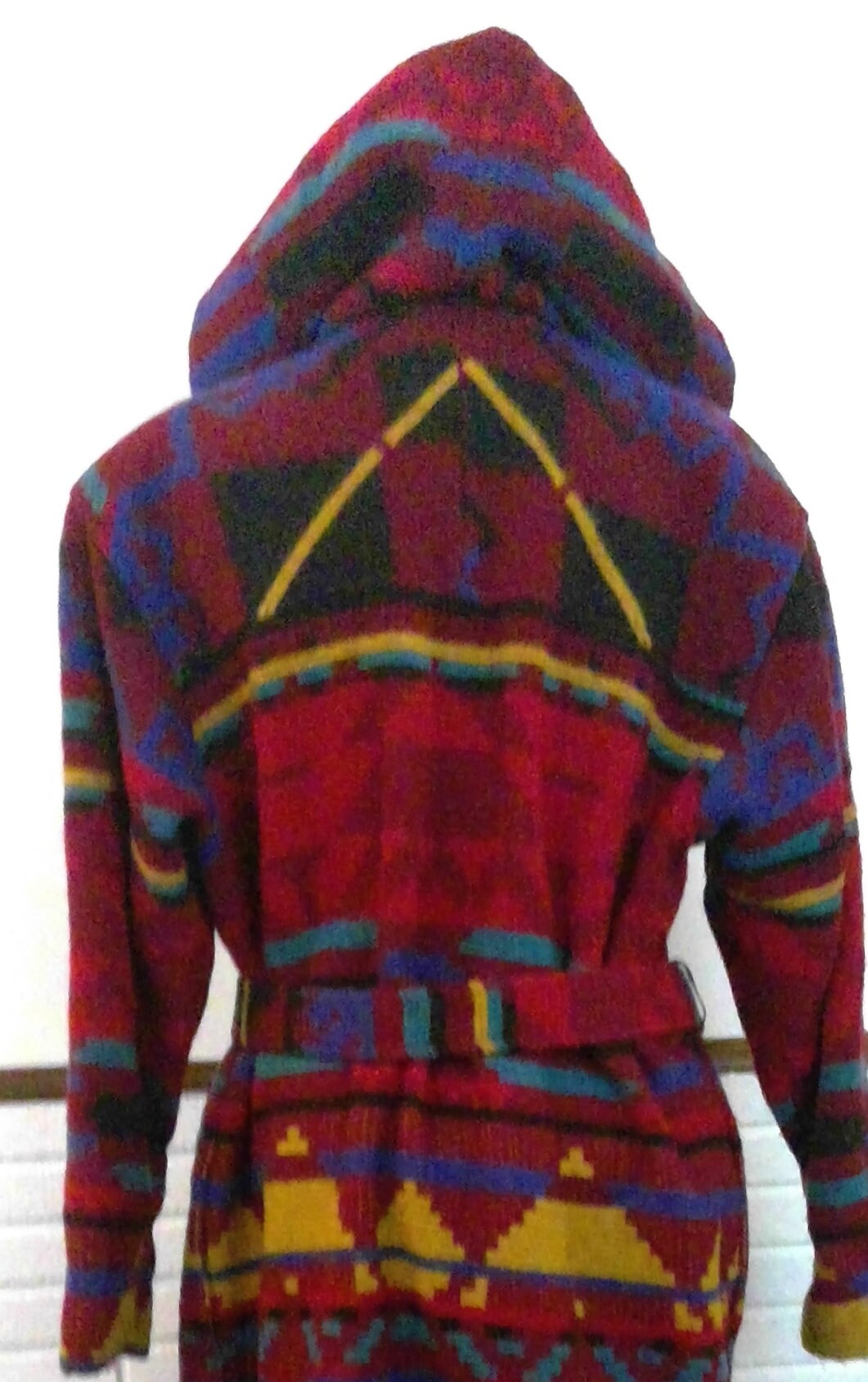 Long Wool Ladies Coat With Aztec Woven Design by Ashley Scott Size - Etsy