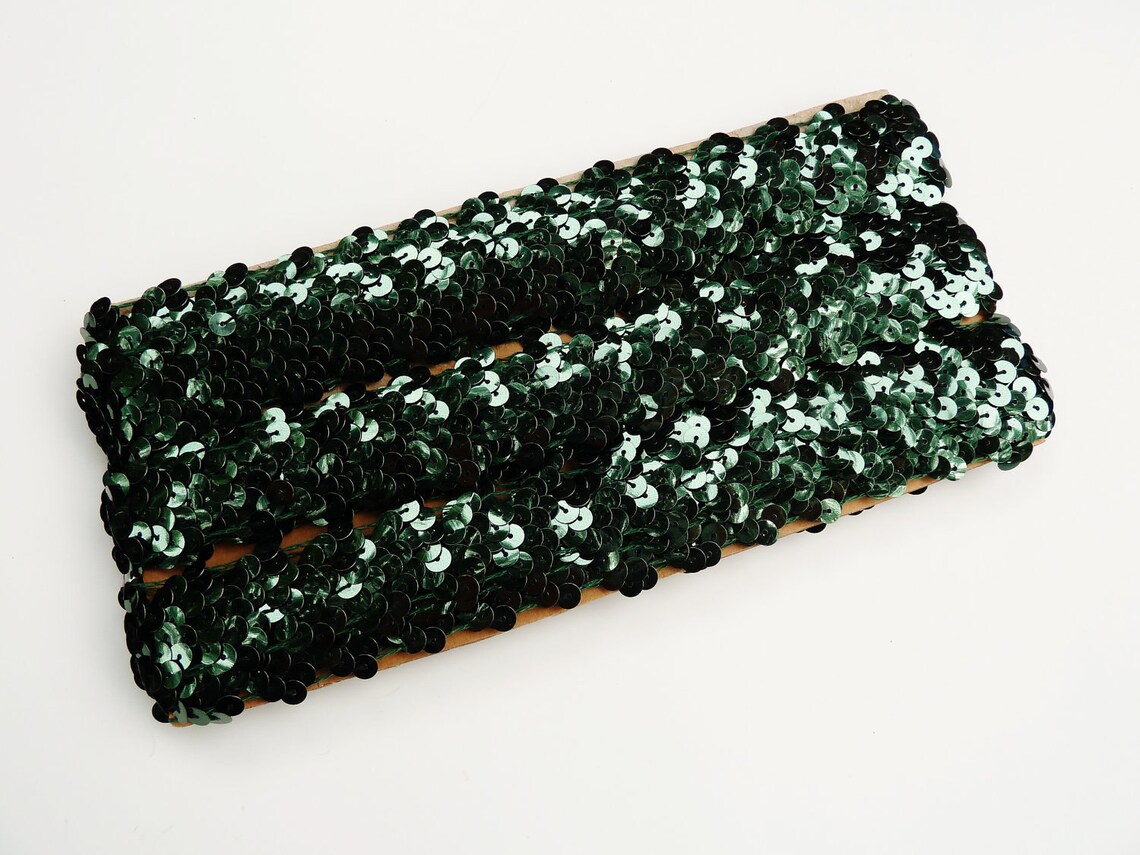 Forest Green Stretch Sequin Tape - Etsy
