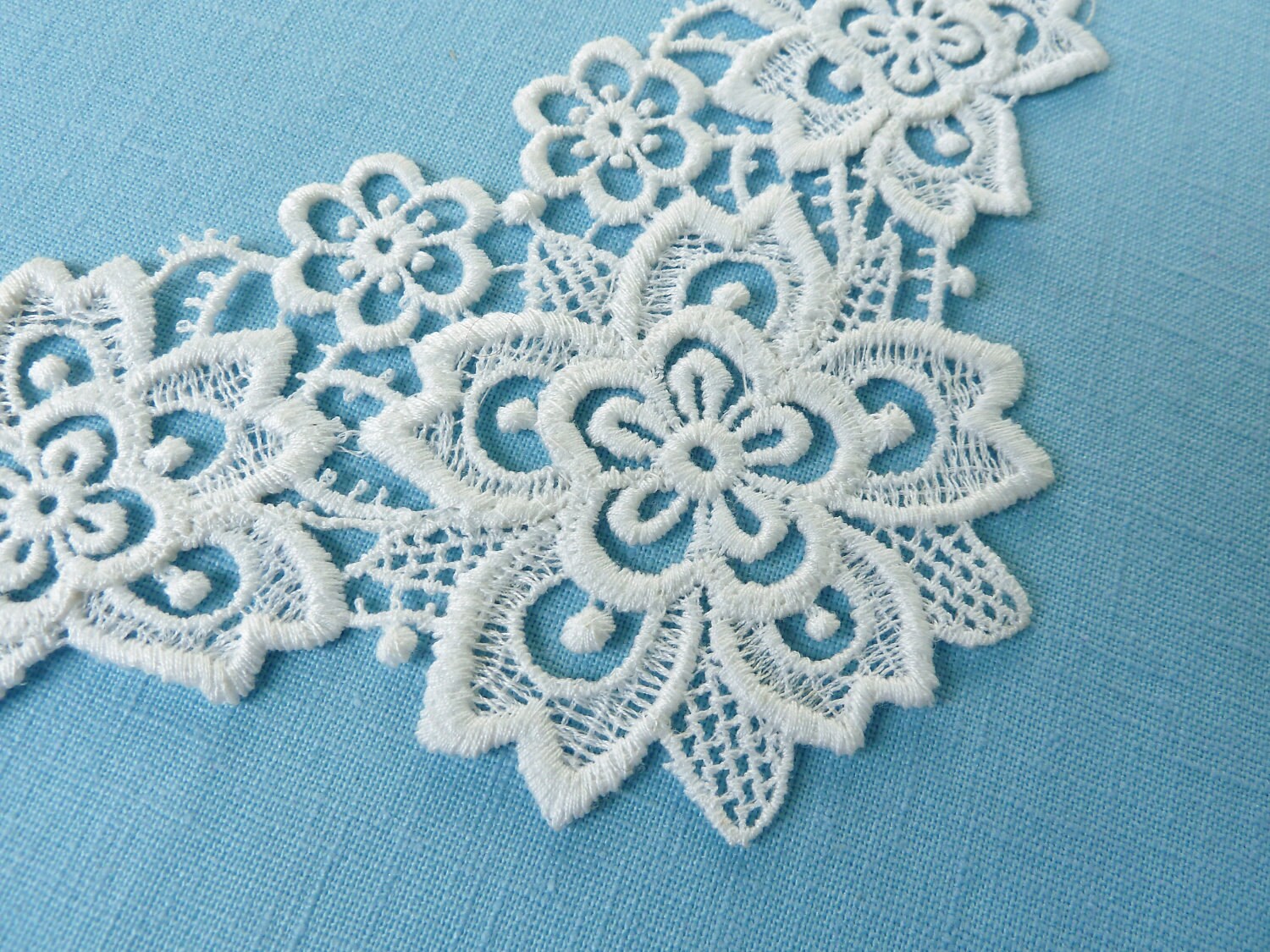 Bridal White Upscale Lace Applique With Floral Pattern - Etsy