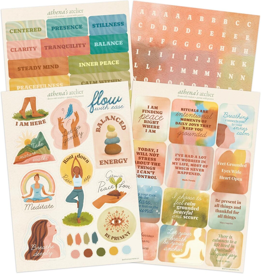 Athena’s Atelier Grounding Vision Board Stickers With Quotes and ...