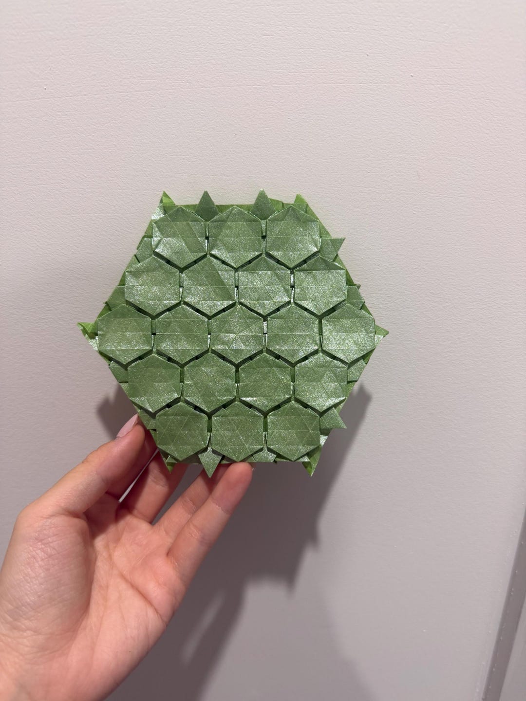 Turtle Shell - Mini Hexagon Tesselation on Green Tiasue Foil (perfect ...