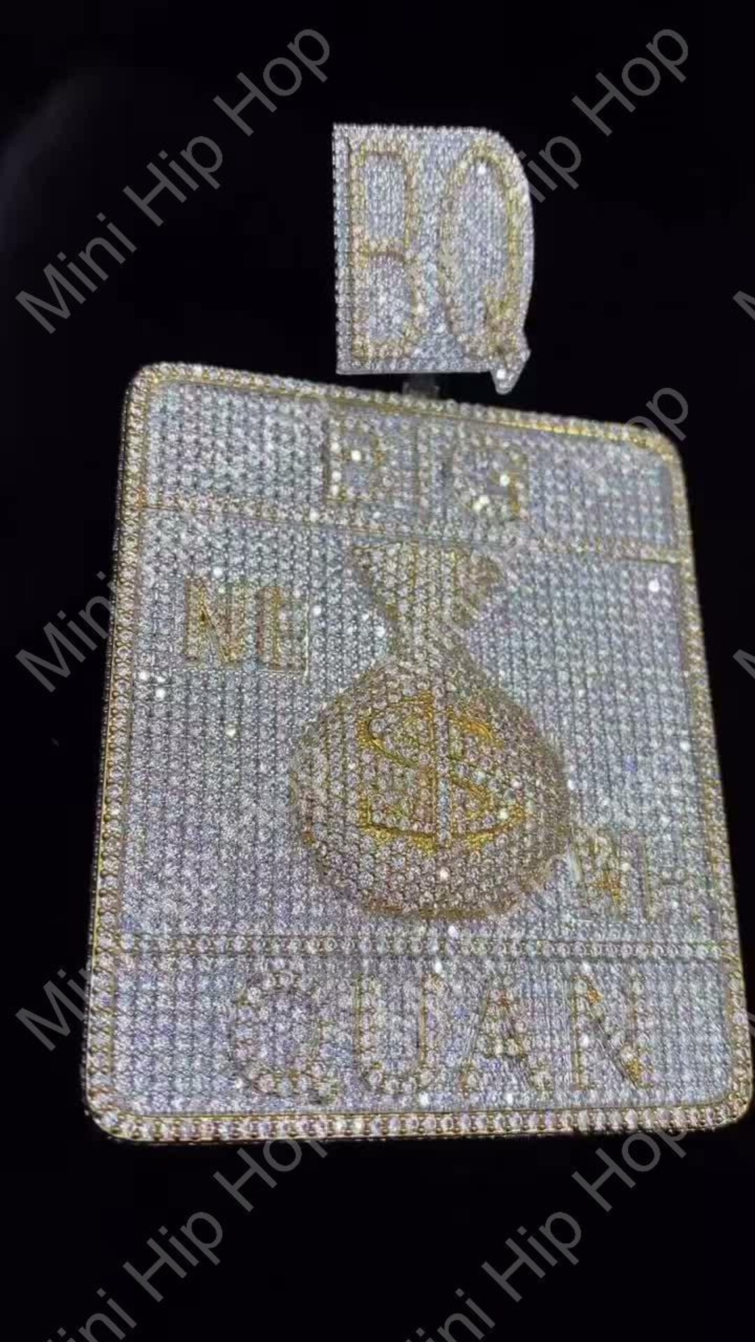 Iced Out Custom Big 2-tone Number & Name Pendant Necklace: Cuban Chain ...