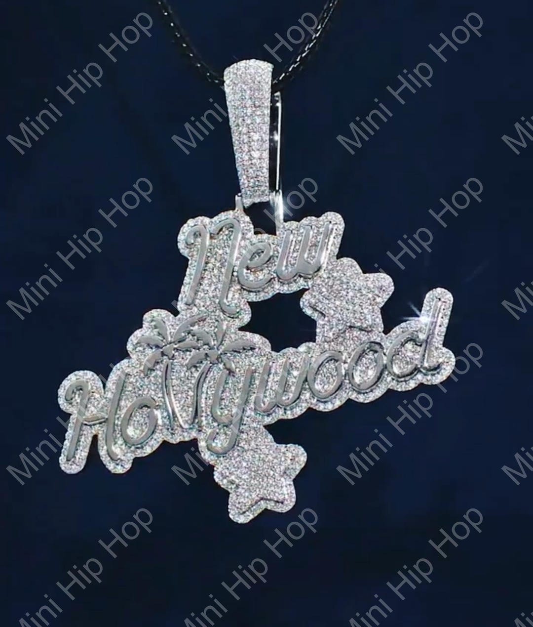 Iced Out Custom Big 2-tone Number & Name Pendant Necklace: Cuban Chain ...
