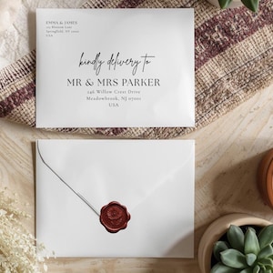 Wedding Envelope Template | Canva Editable Envelope Address Template ...