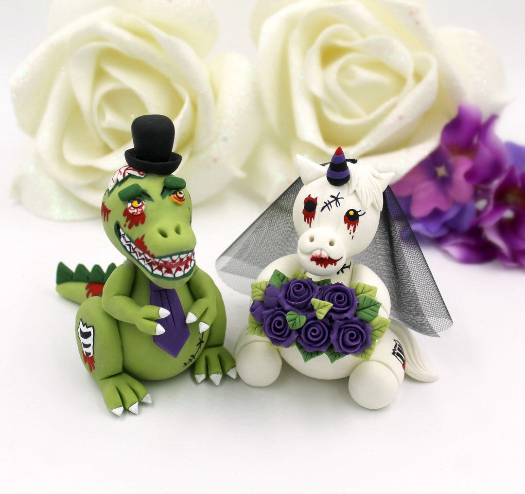 Zombie Wedding Cake Topper, Halloween Gothic Goth Undead Wedding ...