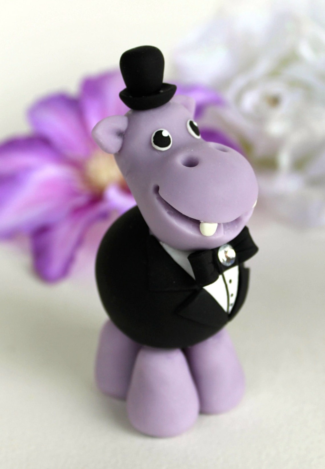 Hippo Wedding Custom Cake Topper, Personalized Bride and Groom Cake ...