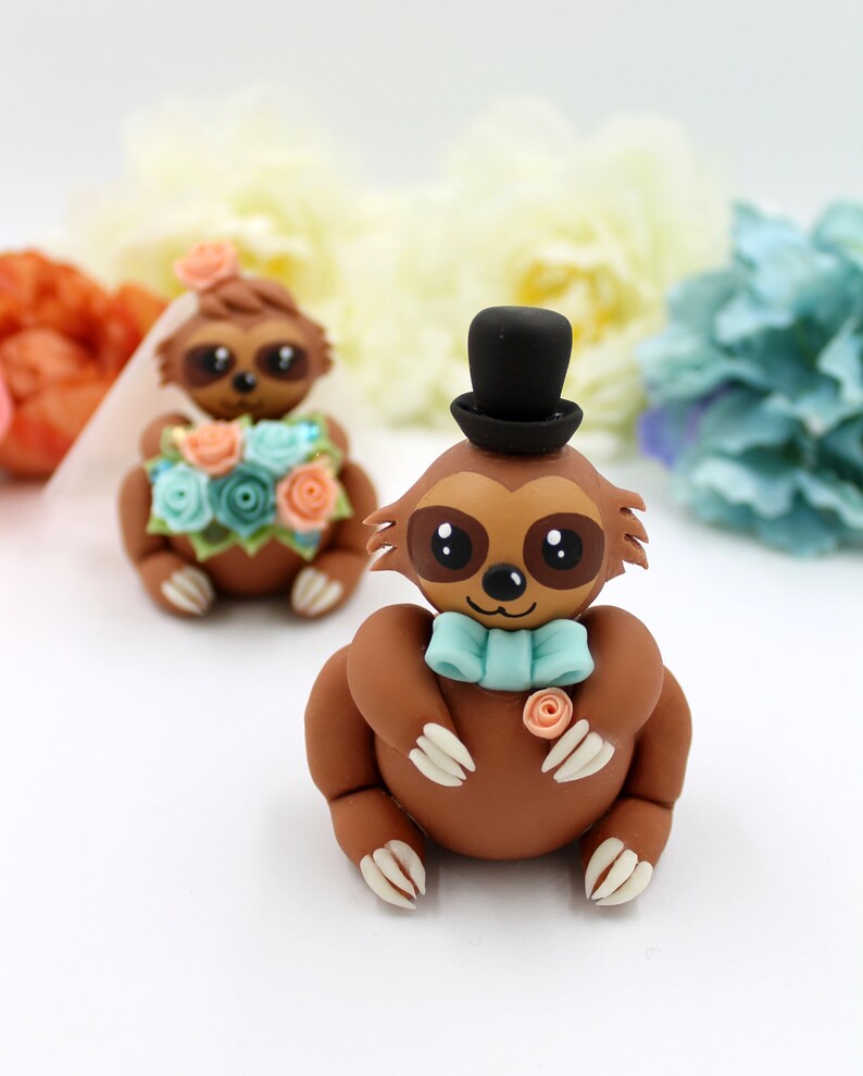 Sloth wedding cake topper sloth figurine decoration theme | Etsy