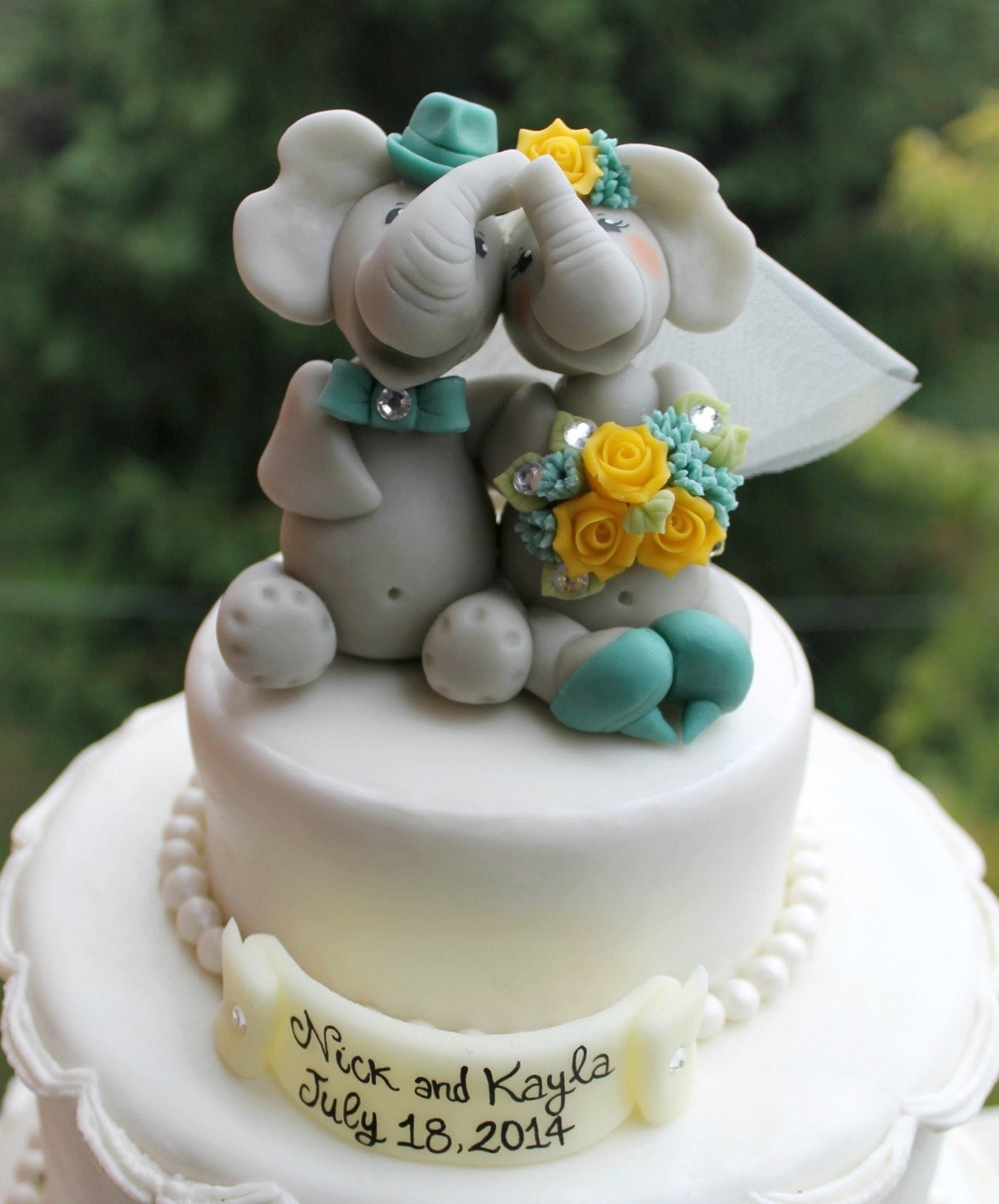 Elephant Wedding Cake Topper Custom Animal Cake Topper | Etsy