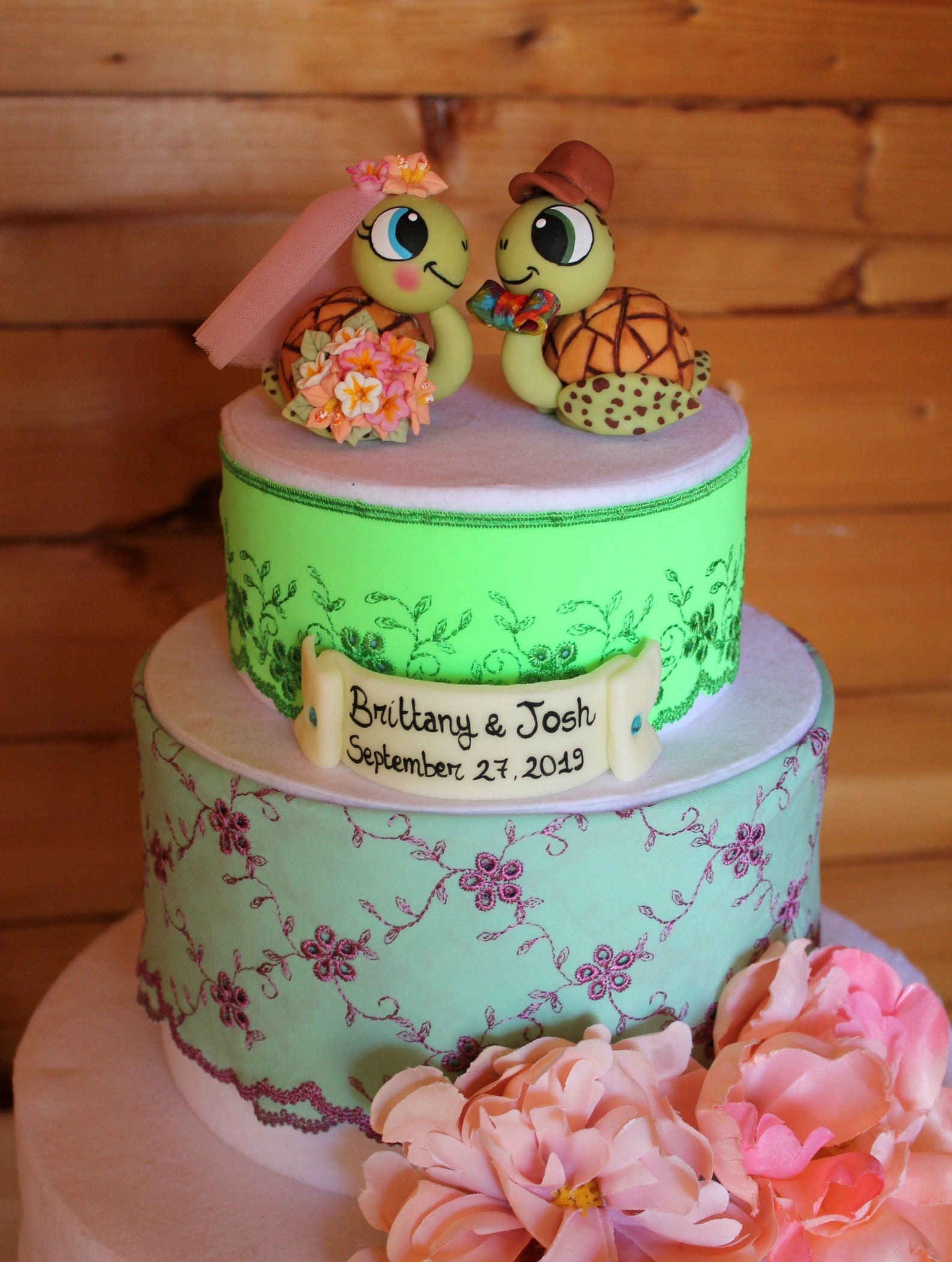 Turtle Cake Topper Wedding Cake Topper Personalized Custom - Etsy