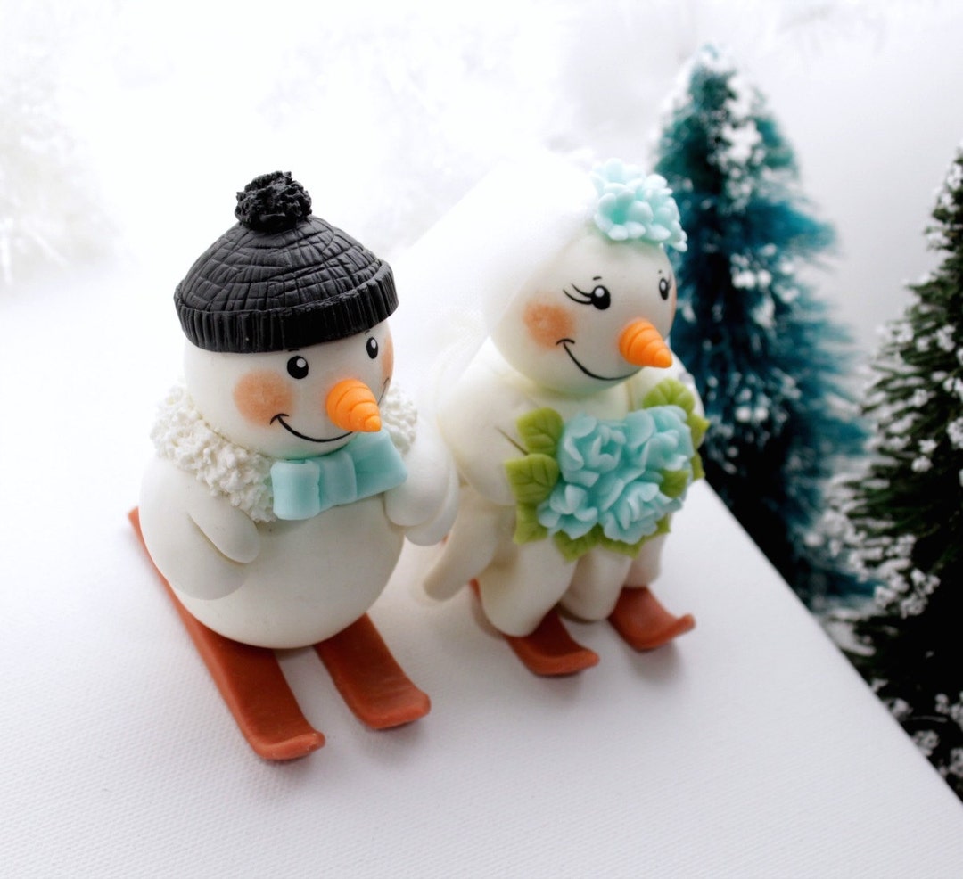 Snowman Custom Cake Topper, Wedding Cake Topper, Ski Cake Topper ...